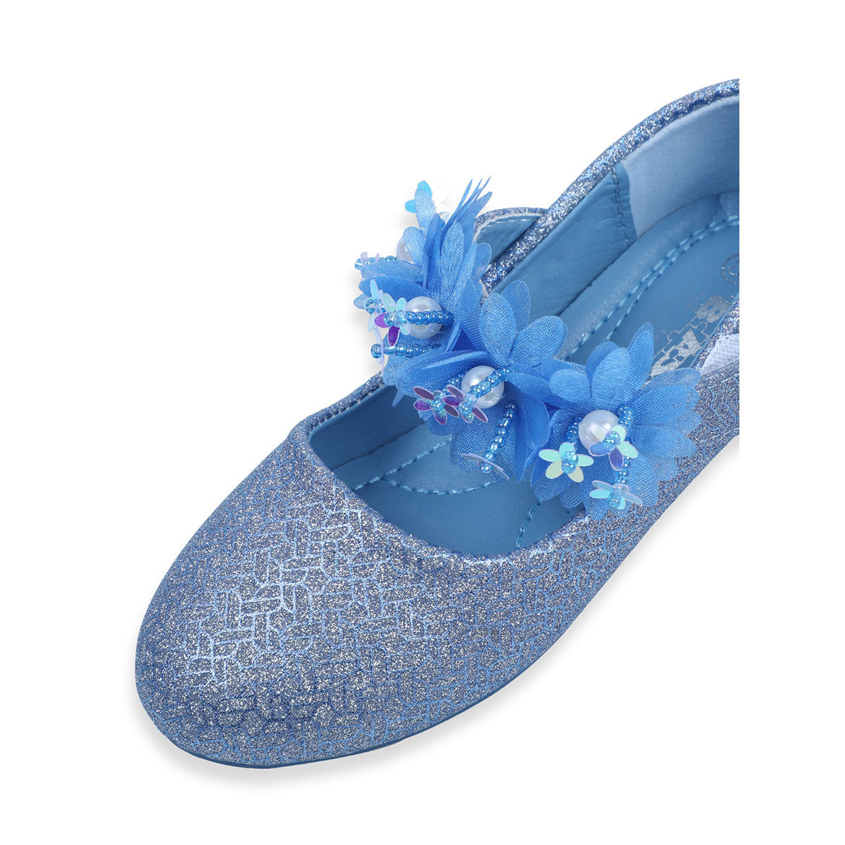 Baby Moo Bash Kids Elsa Floral Applique Mary Jane Ballerinas Blue: Buy ...