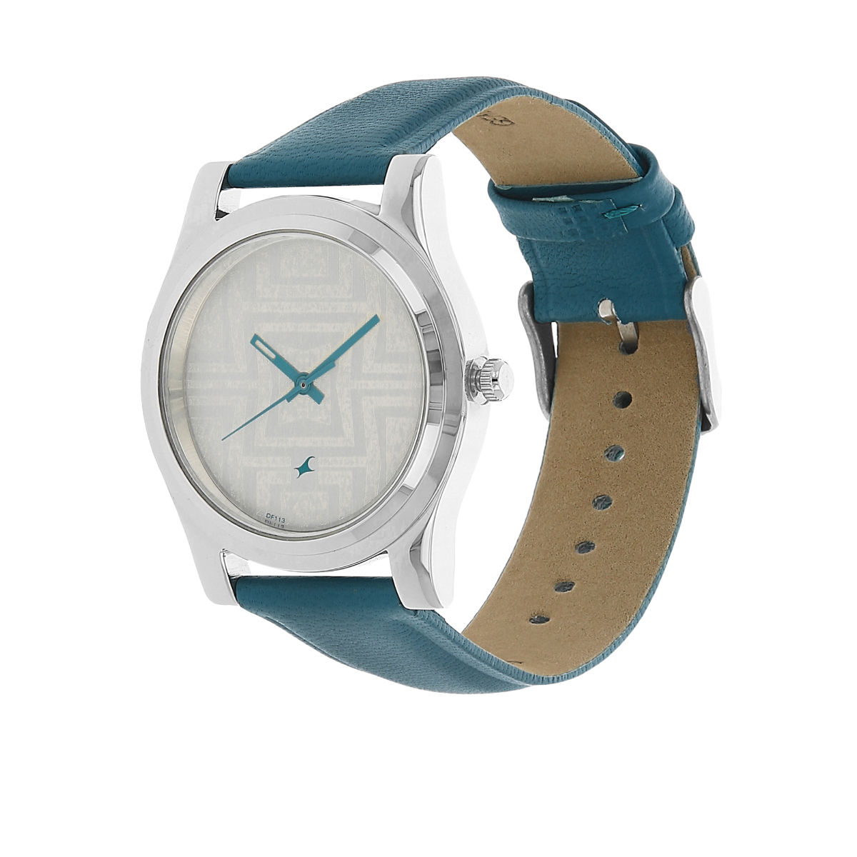 Buy Fastrack Silver Dial Blue Leather Strap Watch Online