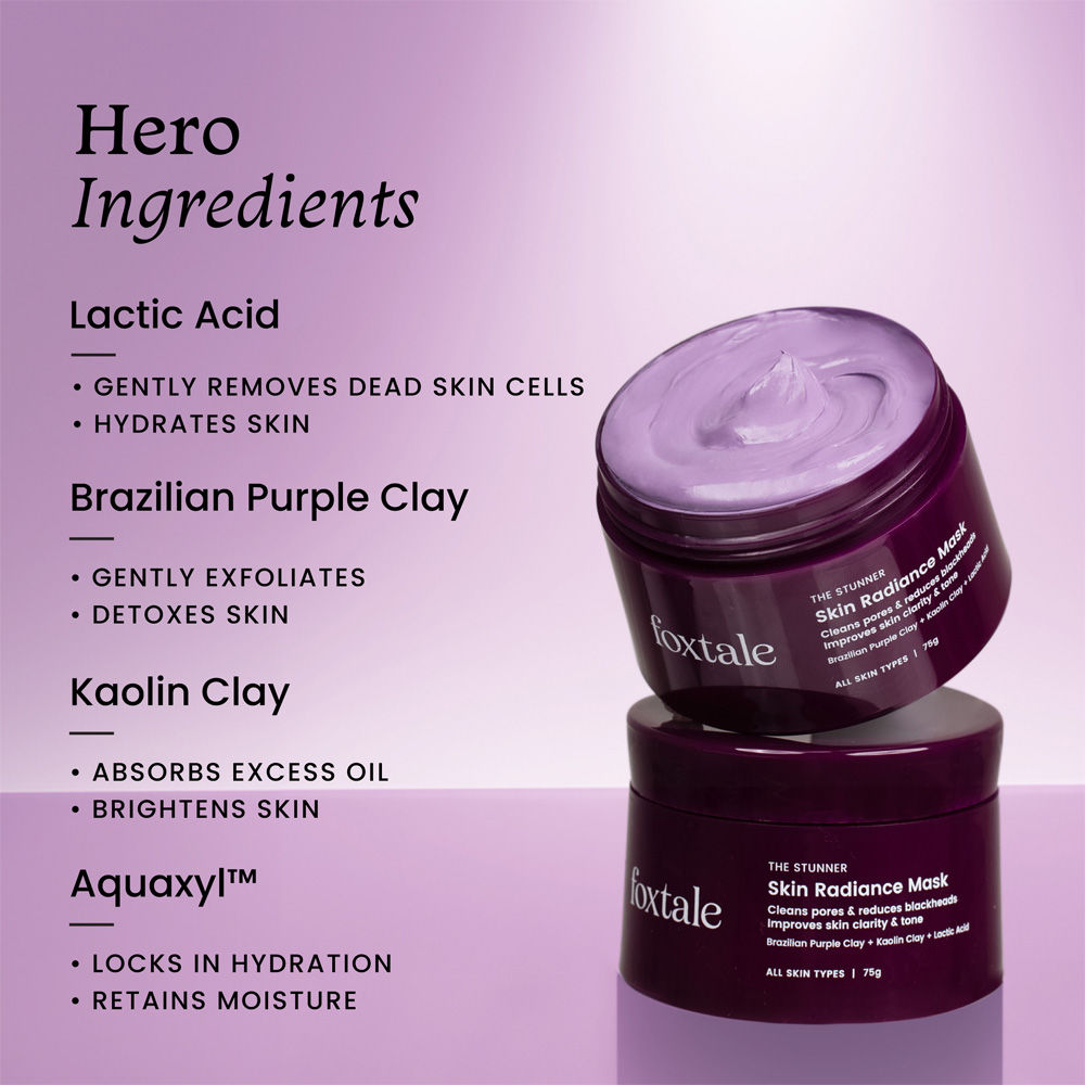 Buy Foxtale De-Tan Skin Radiance Mask, With Lactic Acid, Brazilian ...