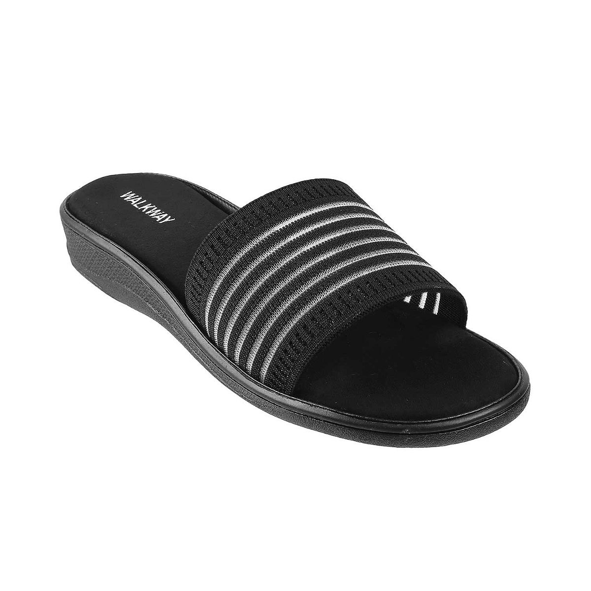 Walkway Black Woven Sliders: Buy Walkway Black Woven Sliders Online at ...