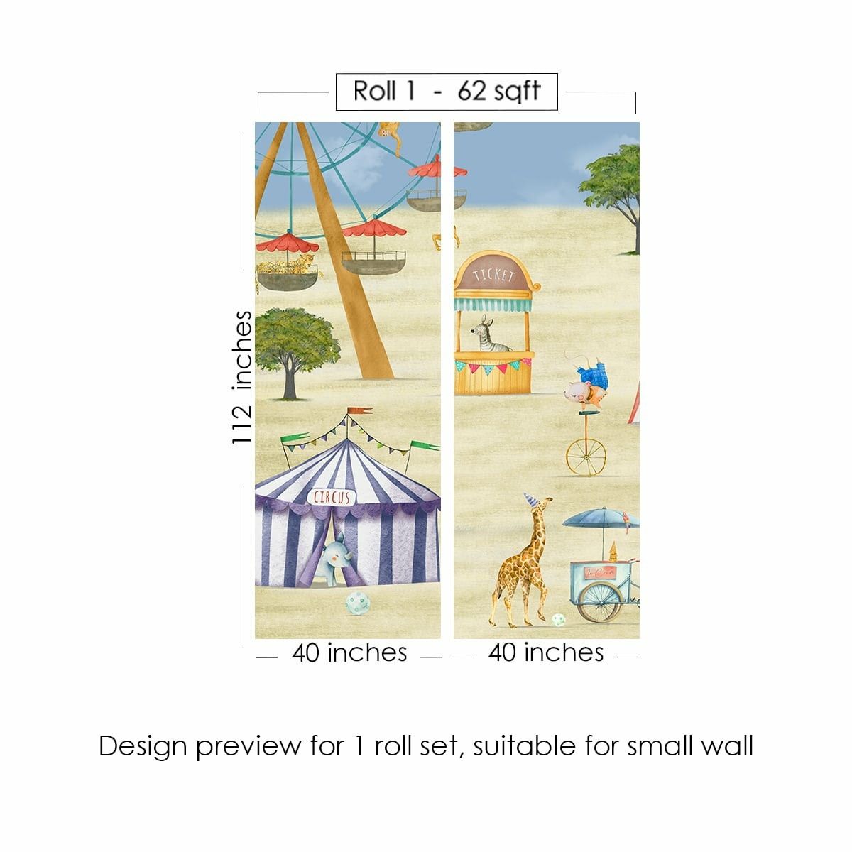 Buy Life n Colors Jungle Carnival Cute Kids Room Wallpaper Customised ...