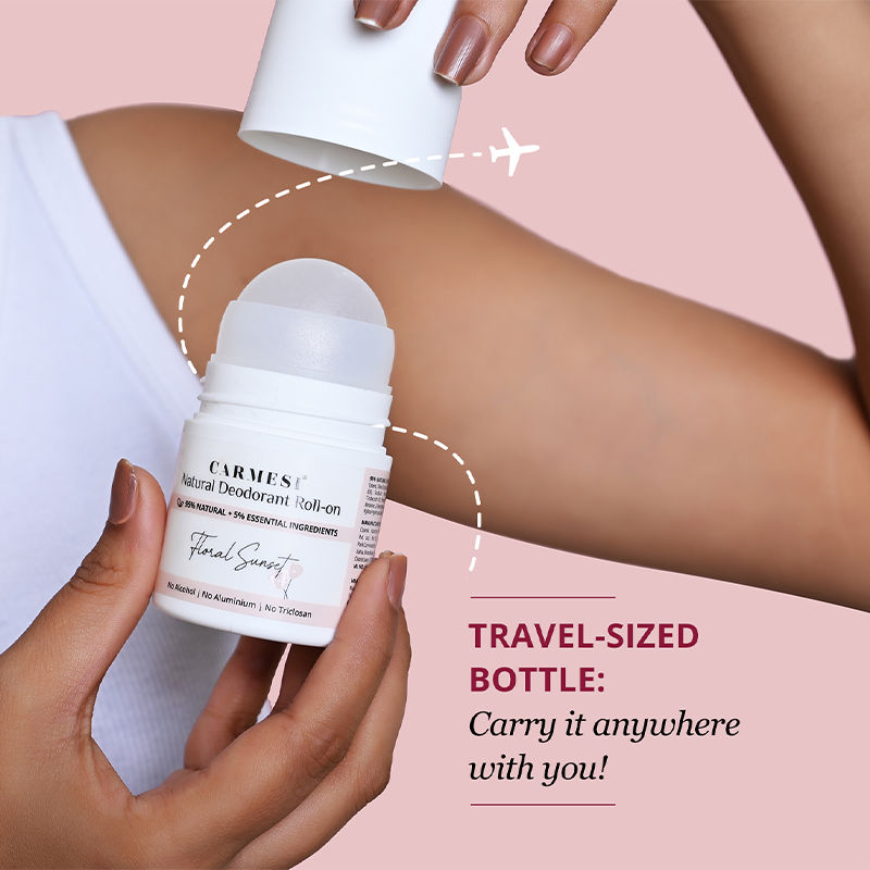 Carmesi Natural Deodorant Roll-on for Women - 95% Natural - No ...