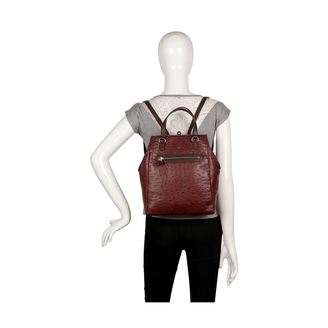 Buy Hidesign Jazz 01 Red Leather Womens Backpack Online