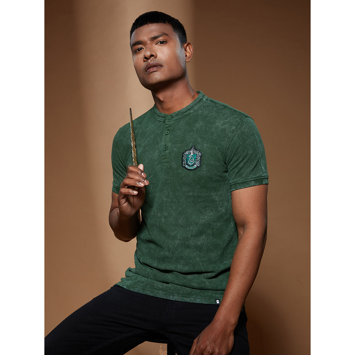 Buy The Souled Store Official Harry Potter Slytherin Pride (acid Wash ...