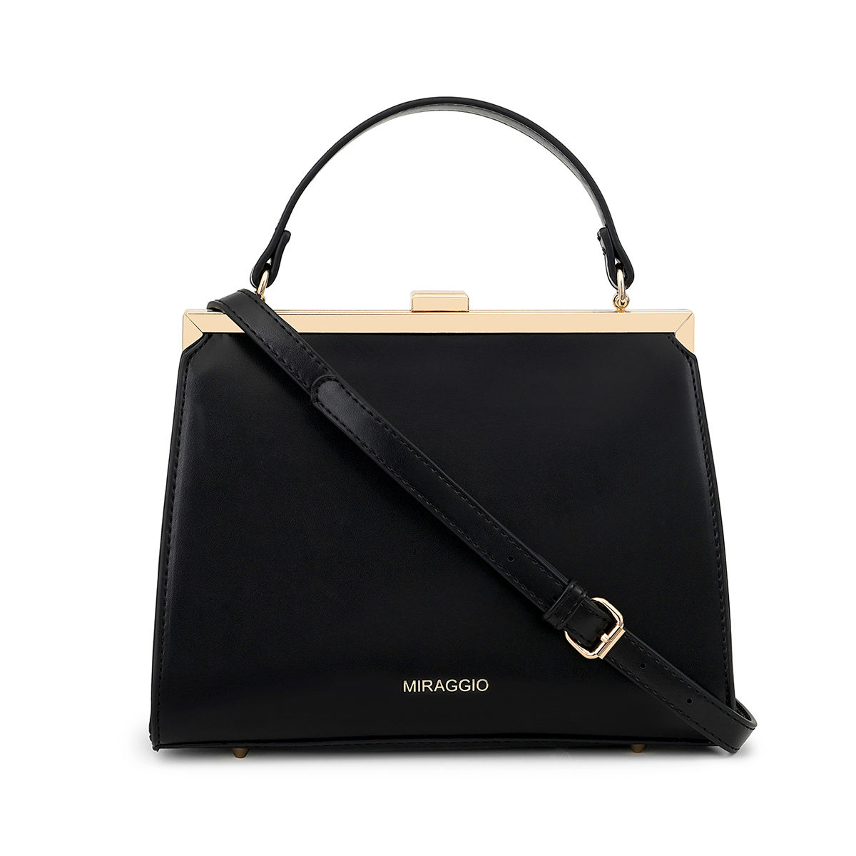 Buy MIRAGGIO Black Ivy Satchel Bag Online