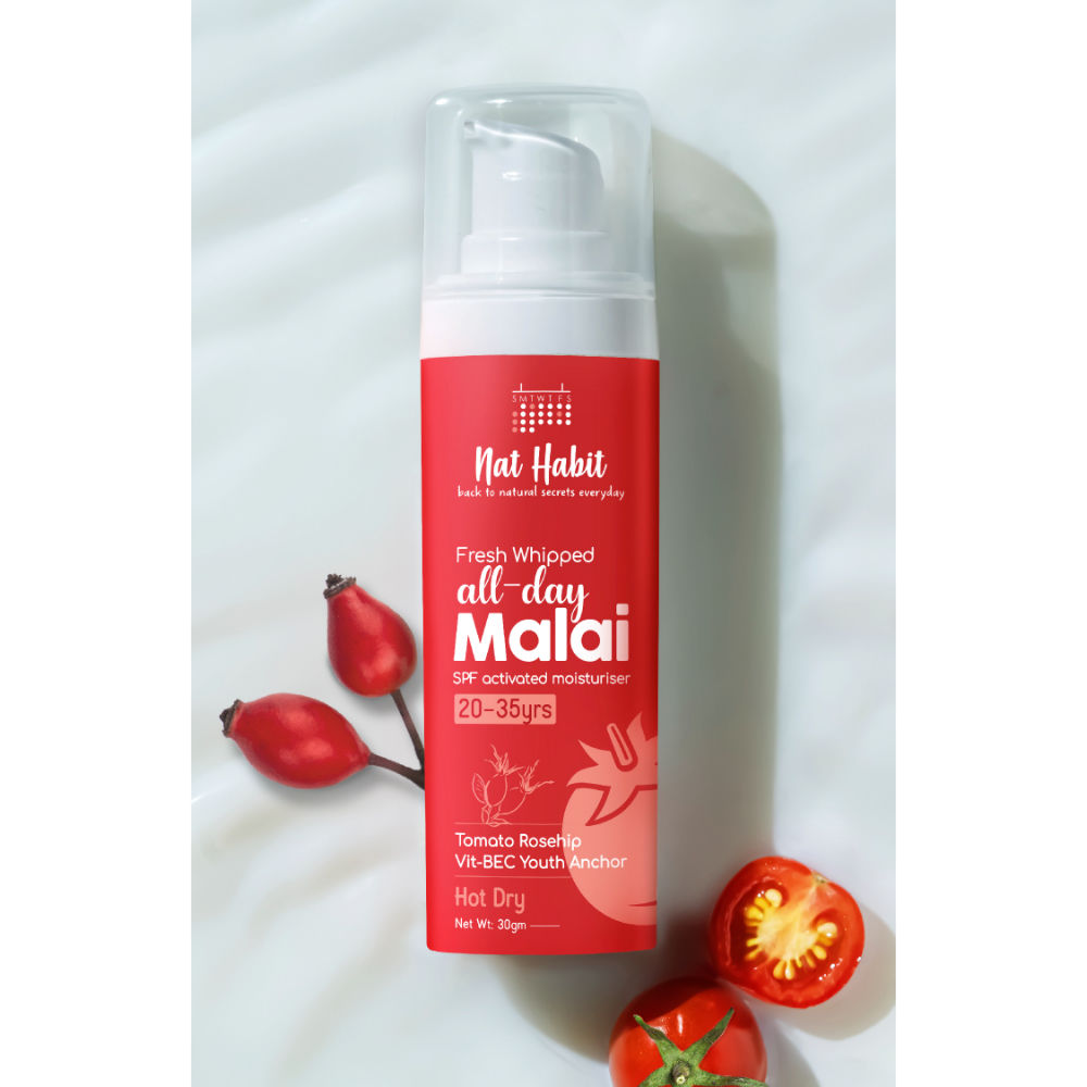 Nat Habit Tomato Rosehip Vit-BEC Fresh Whipped All-Day Malai Face Cream ...