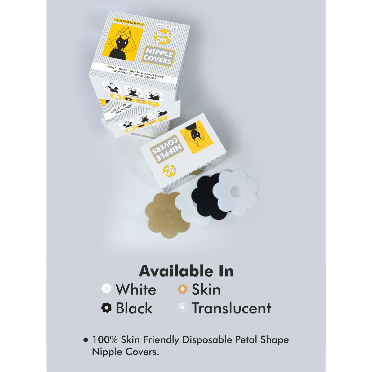 SlickFix Self Adhesive Nipple Covers (Skin Colour) Nipple Stickers ...