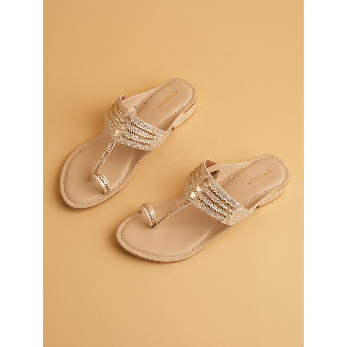 Buy Eridani Deeva Rose Gold Kolhapuri Heels Online