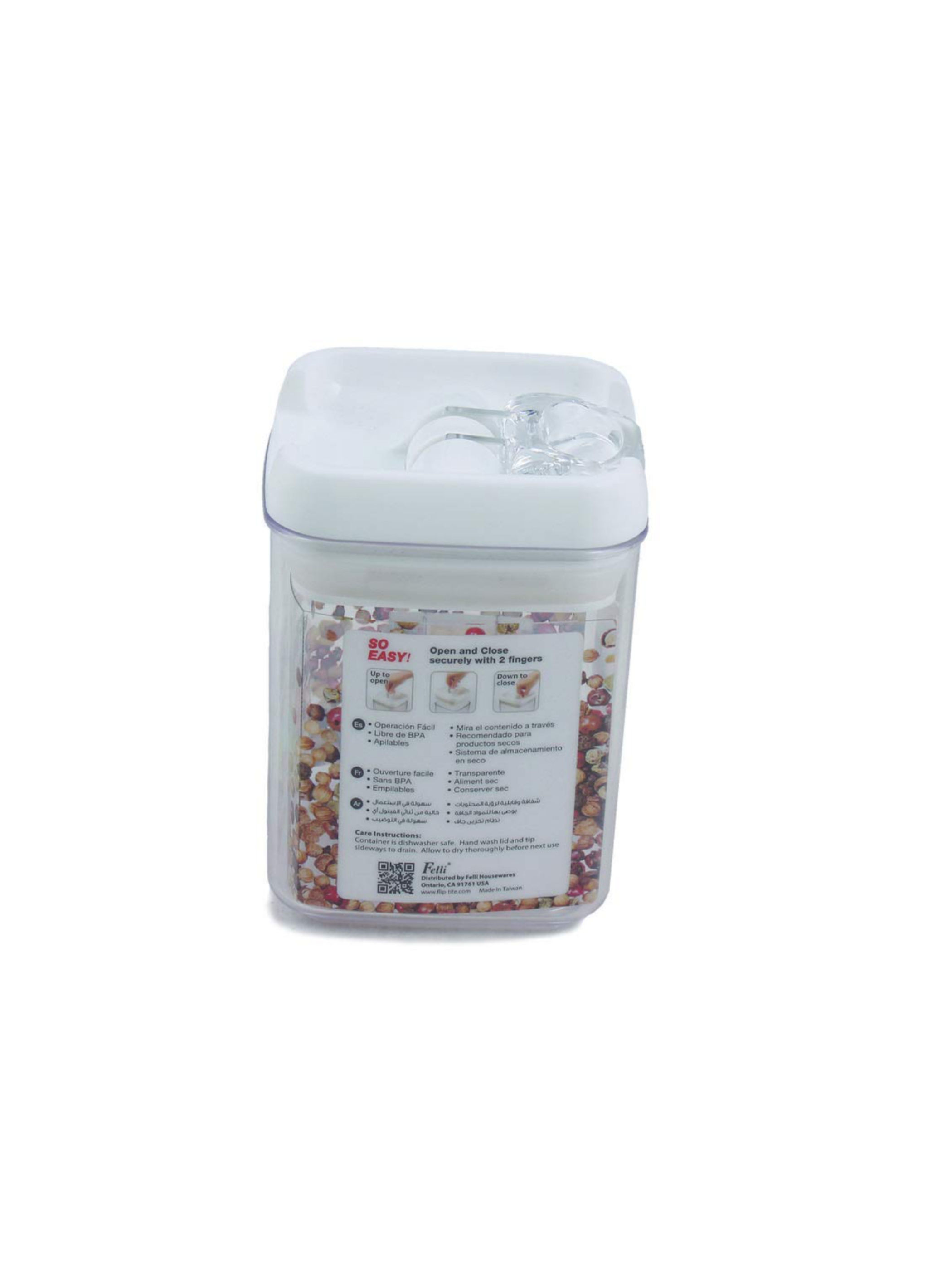 Felli Flip-tite Acrylic Square Food Storage Transparent Container, 270 ...