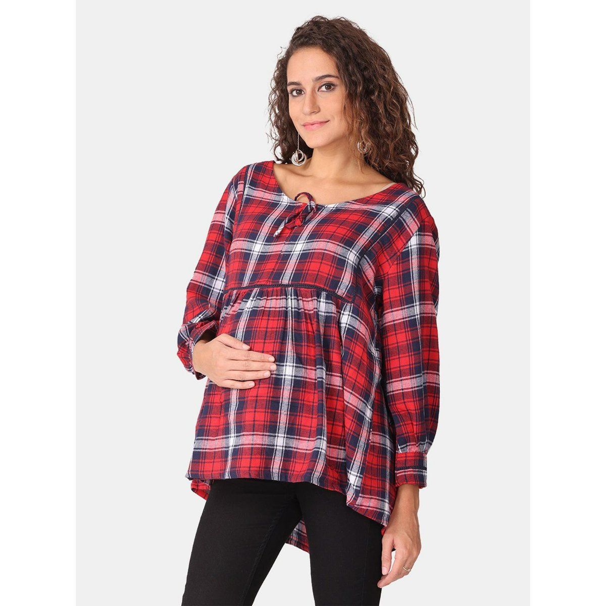 The Mom Store Royal Tartan Plaid Maternity And Nursing Top: Buy The Mom ...