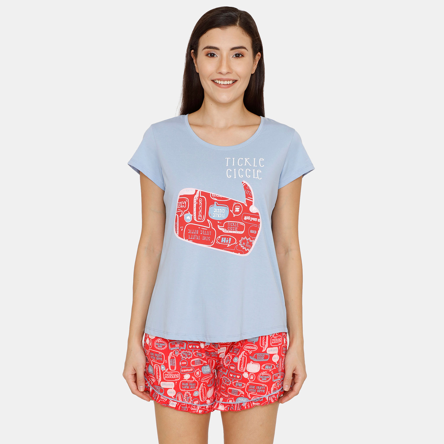 Buy Zivame Fun & Frolic Poly Elastane Shorts Set - Multi-Color Online