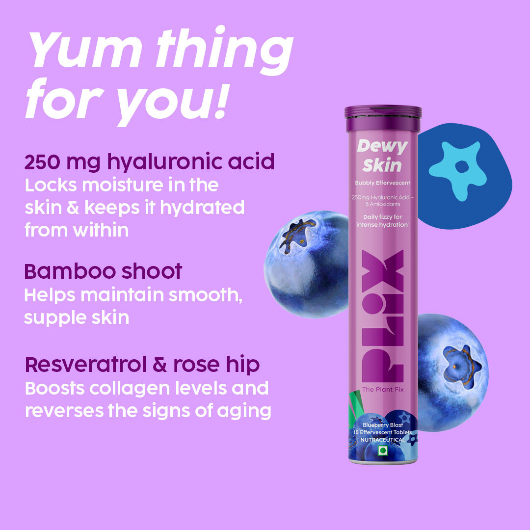 Plix Hyaluronic Acid + Superfoods 15 Effervescent Tablets Fine Lines ...