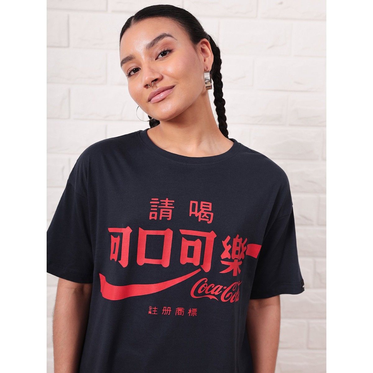 Buy Bewakoof Coca-Cola Merchandise Women Blue Ramen & Coke Printed ...