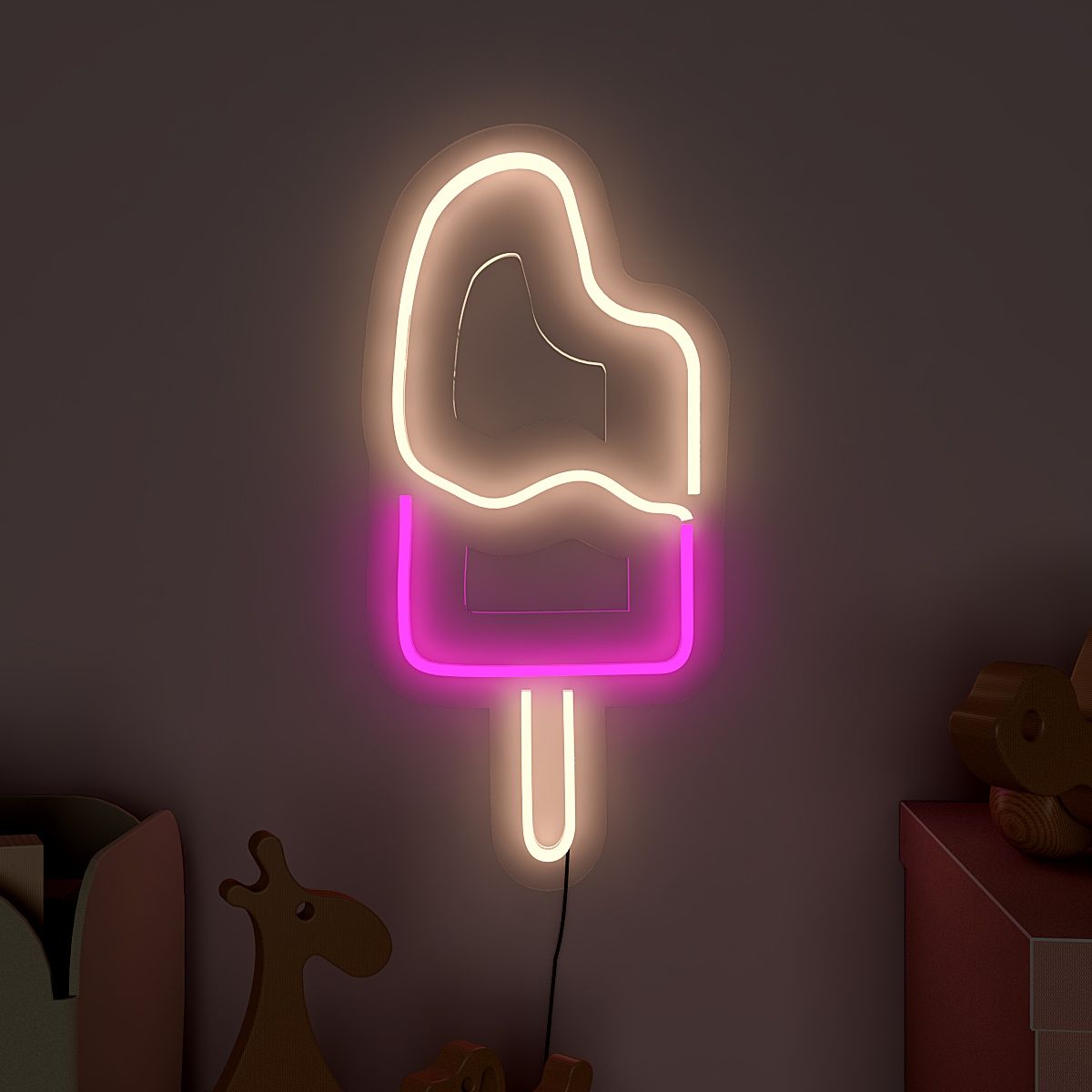 Buy WallMantra Ice Cream Stick Pink LED Neon Light Online