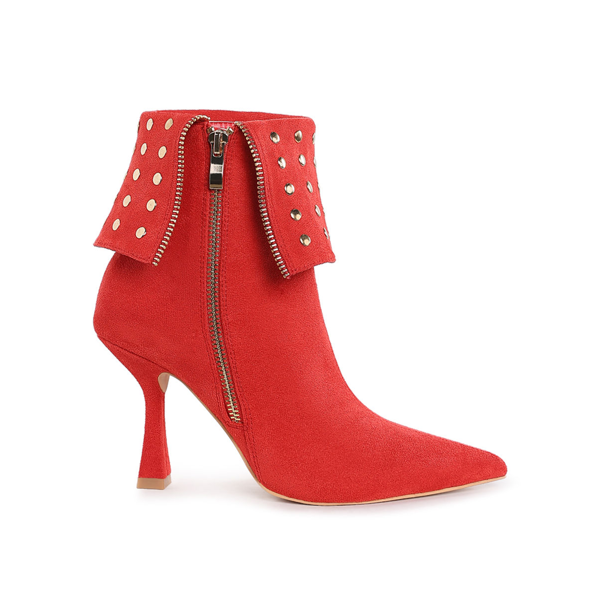 Buy London Rag Stud Embellished Foldover Casual Boots Red Online