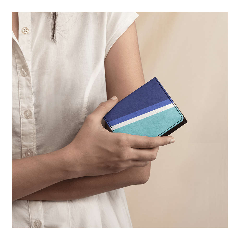 Buy DailyObjects Aqua Angles - Flip Top Card Wallet Online