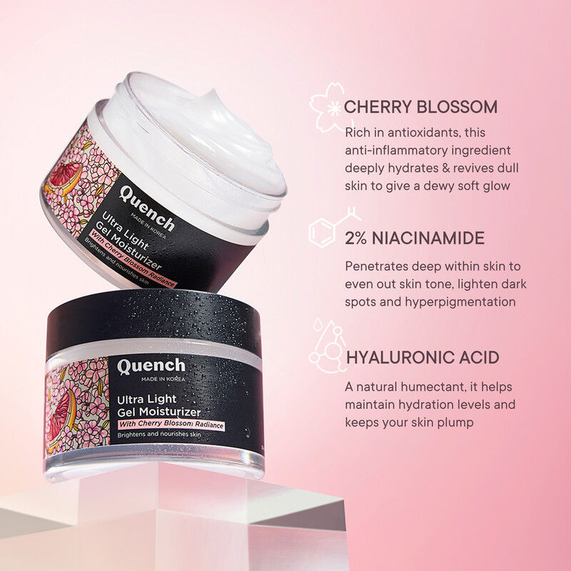 Buy Quench Ultra Light Gel Moisturizer With 2% Niacinamide & Cherry ...