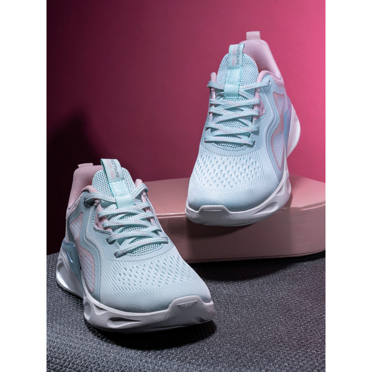 Red Tape Women Colorblock Blue-pink Walking Shoes: Buy Red Tape Women ...