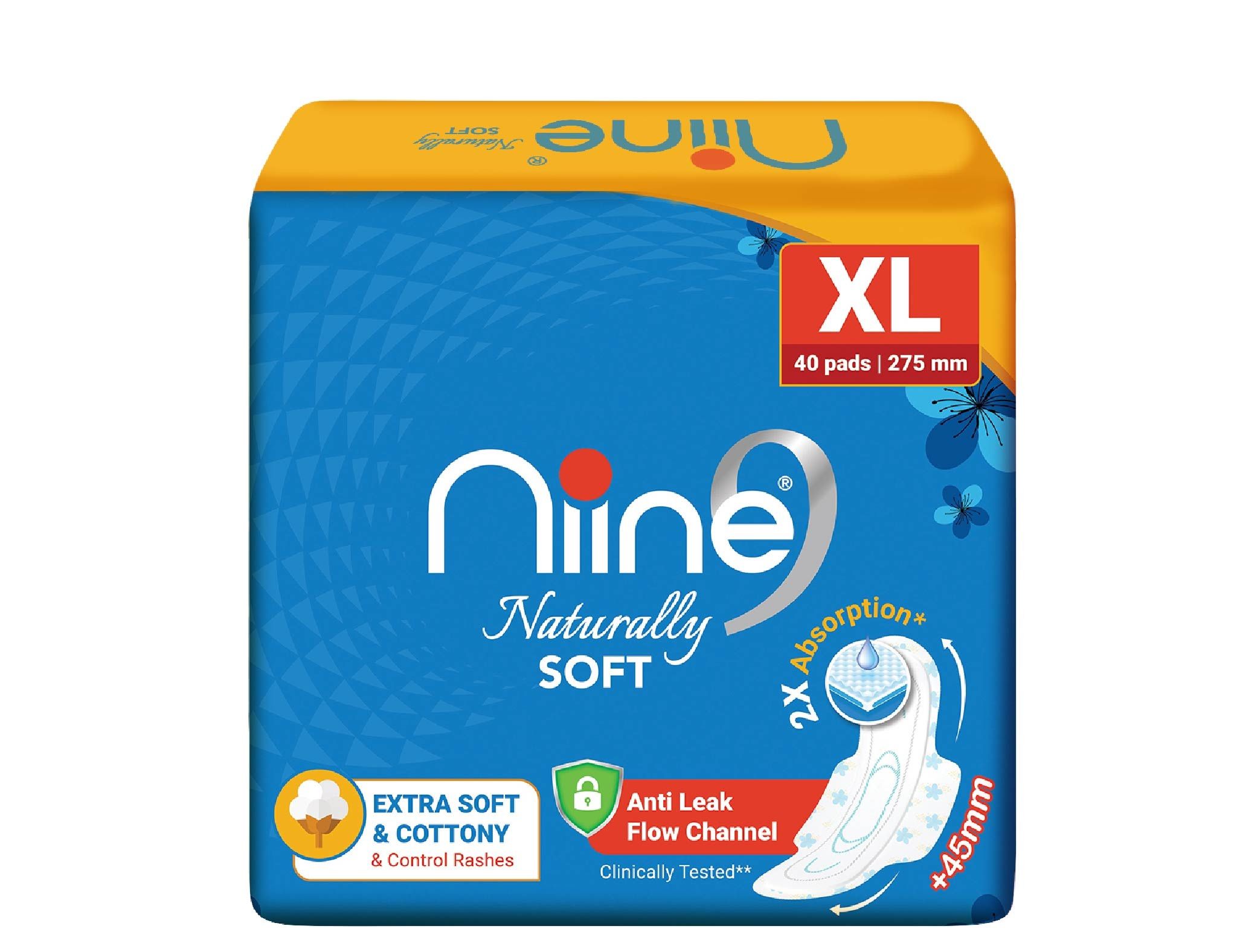Buy Niine Naturally Soft Sanitary Napkins Extra Long (275mm) Online