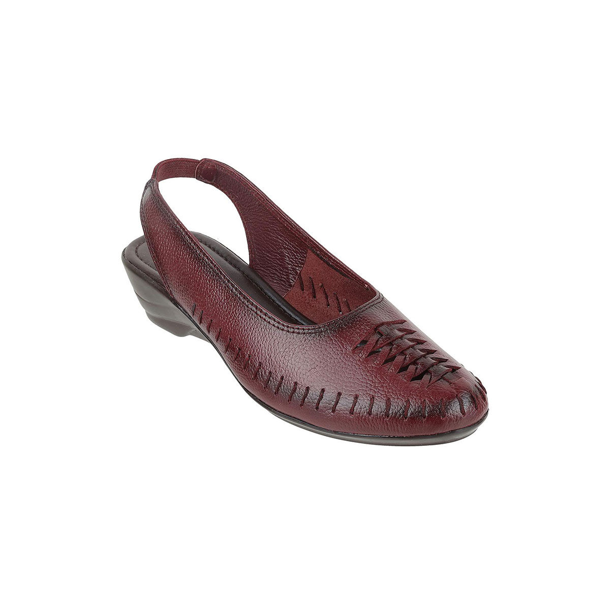 Buy Mochi Women Leather Maroon Sandals Online