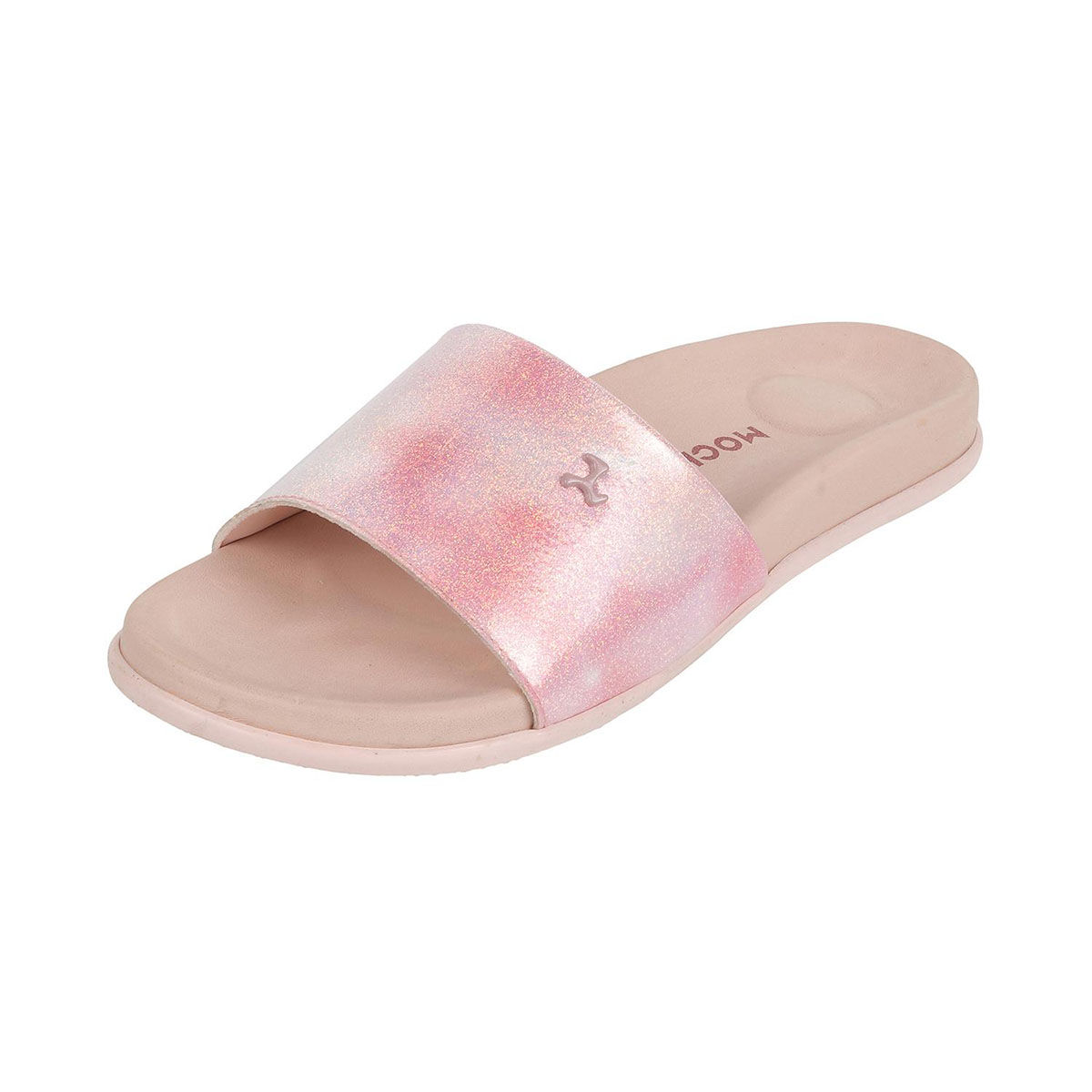 Buy Mochi Women Synthetic Pink Sliders Online