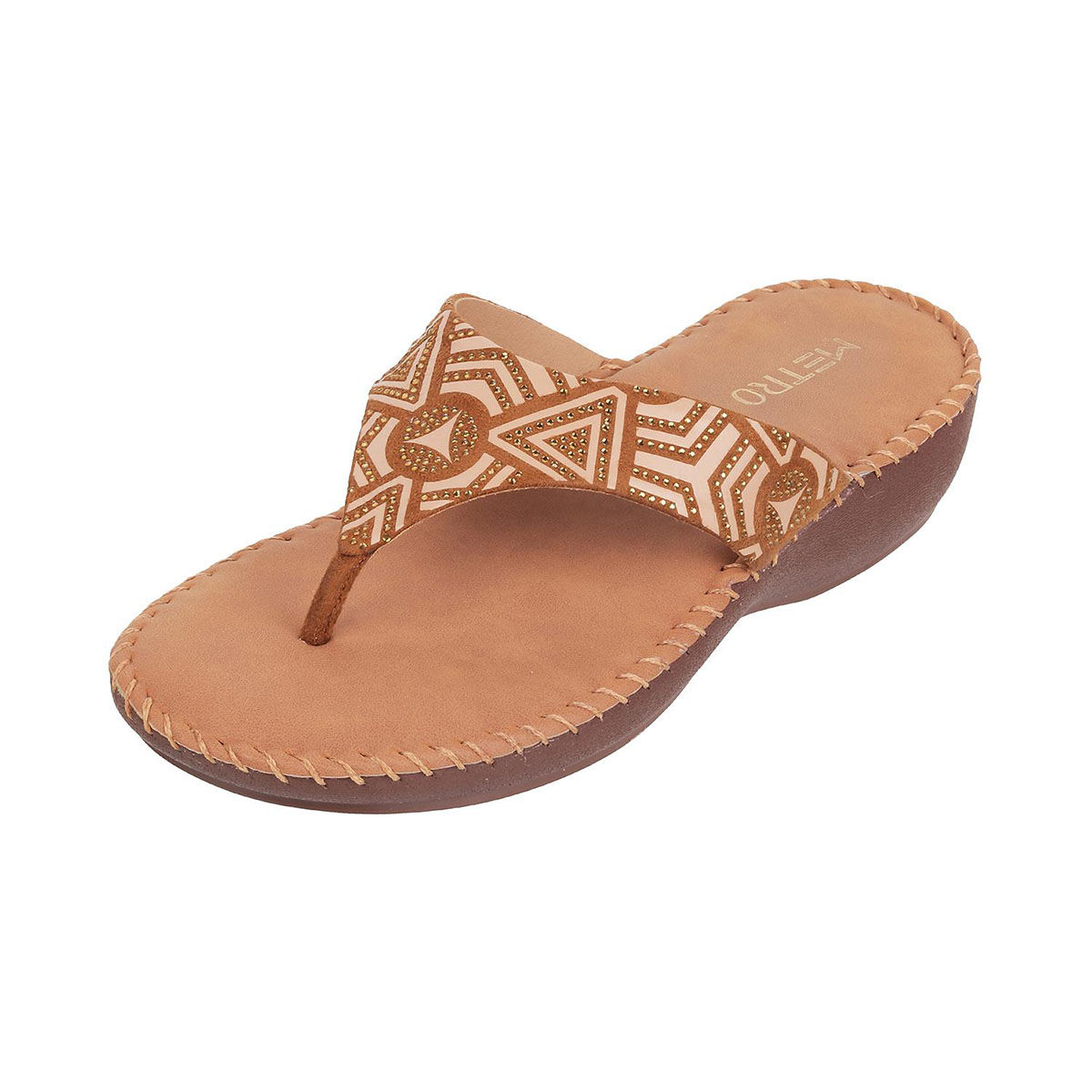 Metro Women Synthetic Tan Flipflops: Buy Metro Women Synthetic Tan ...