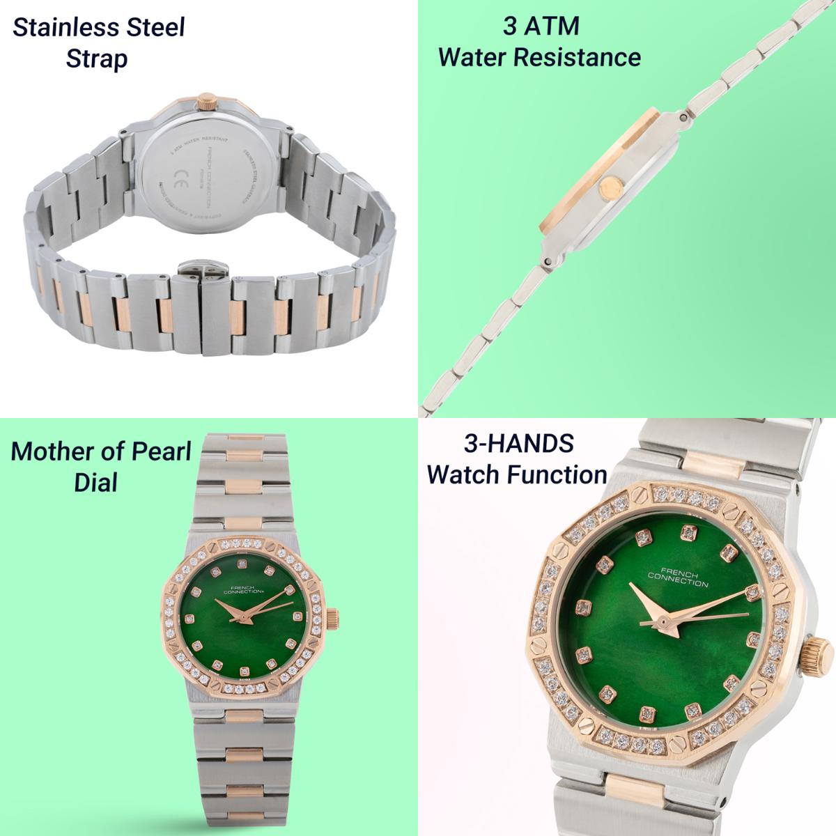 Buy French Connection Green Dial Analog Watch Womens-Fch13Rtm (M) Online