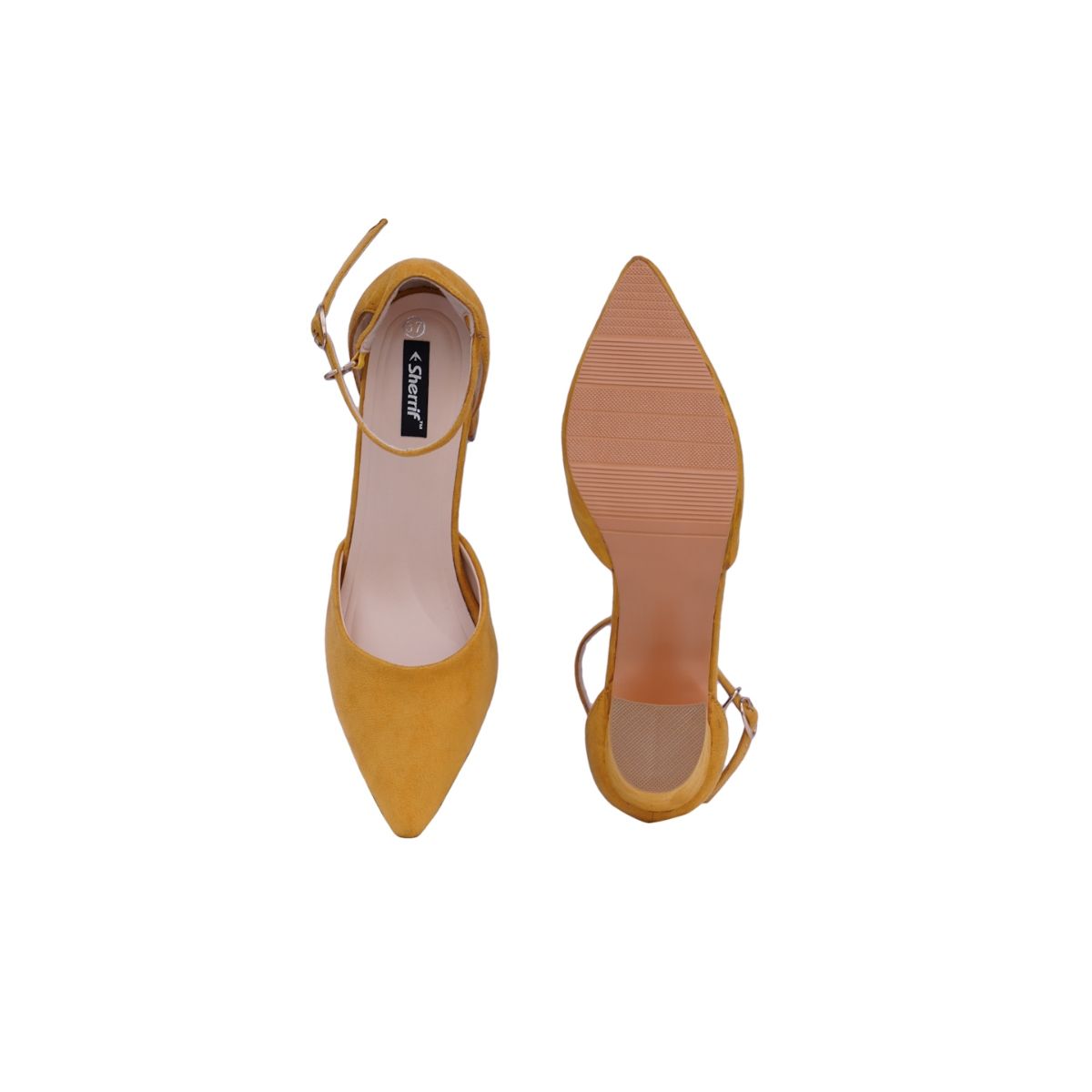 Buy Sherrif Shoes Womens Yellow Block Heels Sandals Online
