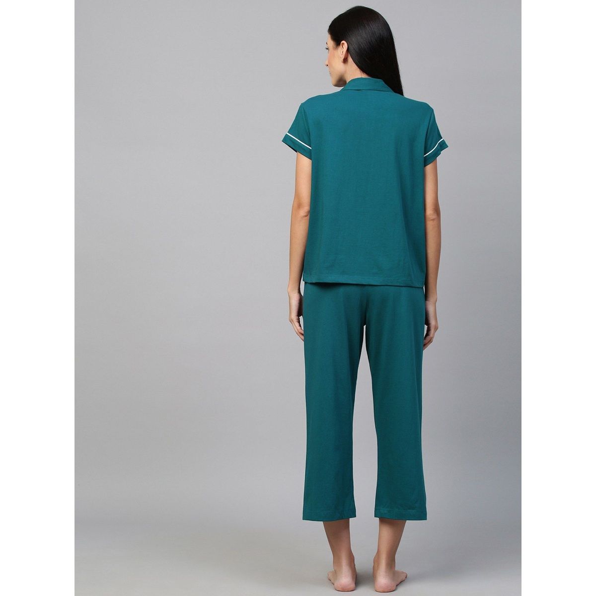 Buy Chemistry Knit Night Suit W- Piping Details-blue Online