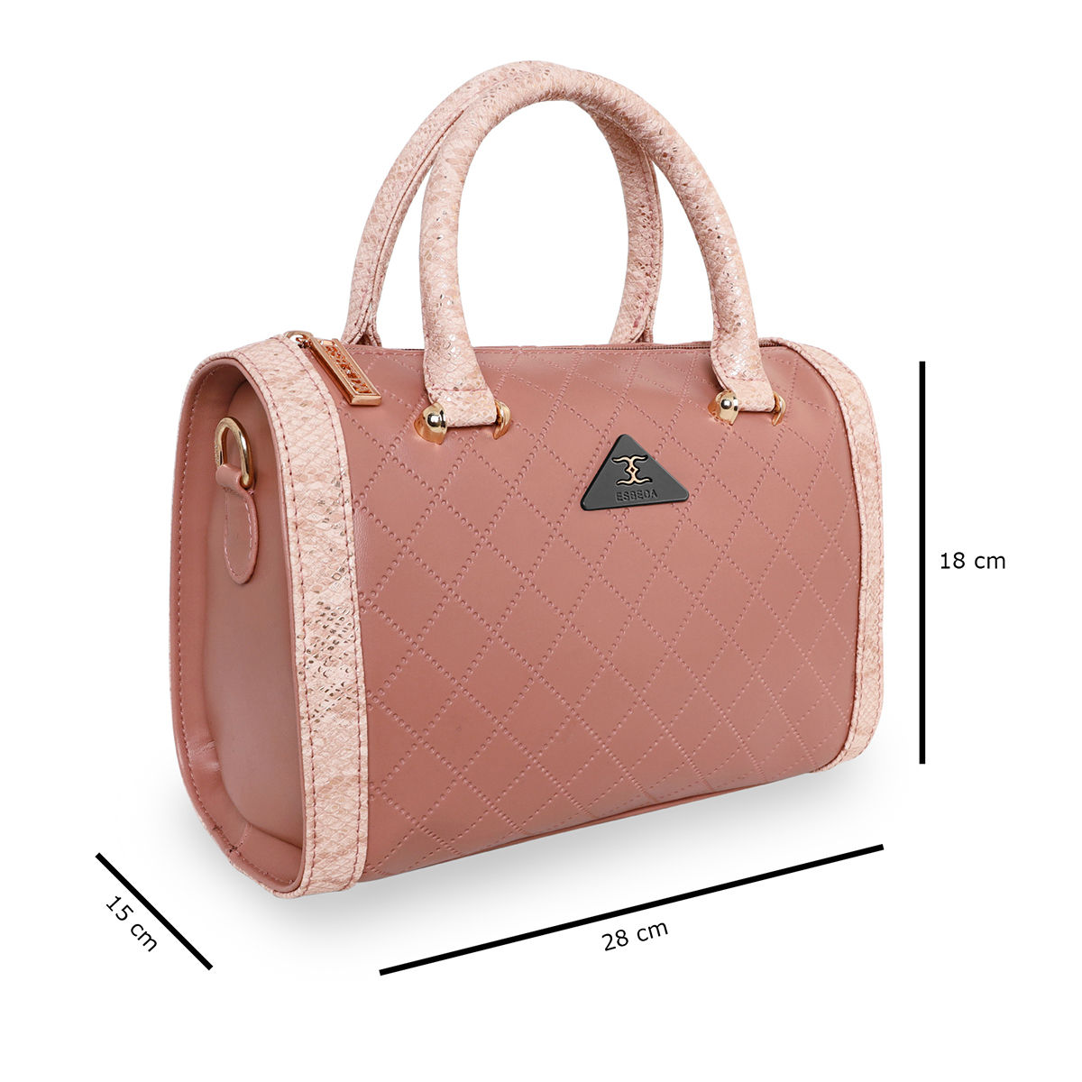Buy ESBEDA Peach Color Glitter Top Handle Handbag For Womens Online