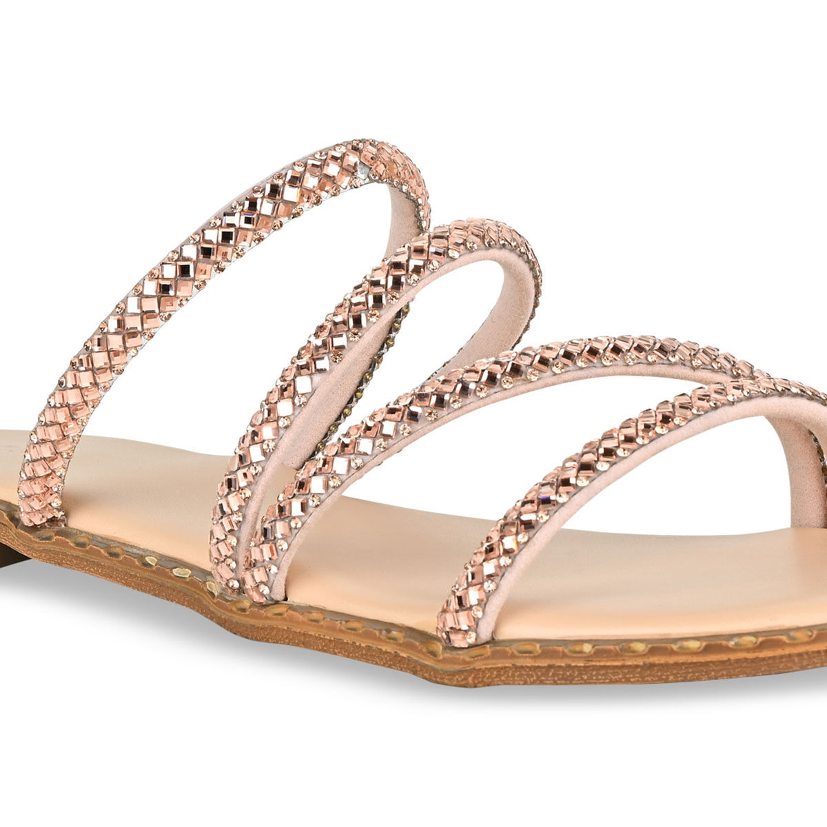 Buy ROCIA Regal Sultan Women Zig Zag Diamante Studded Flats Online