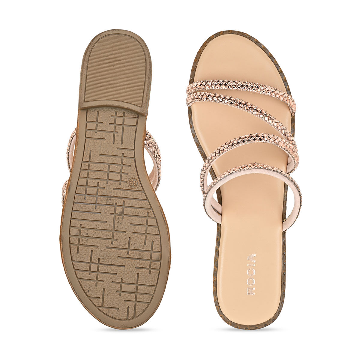 Buy ROCIA Regal Sultan Women Zig Zag Diamante Studded Flats Online