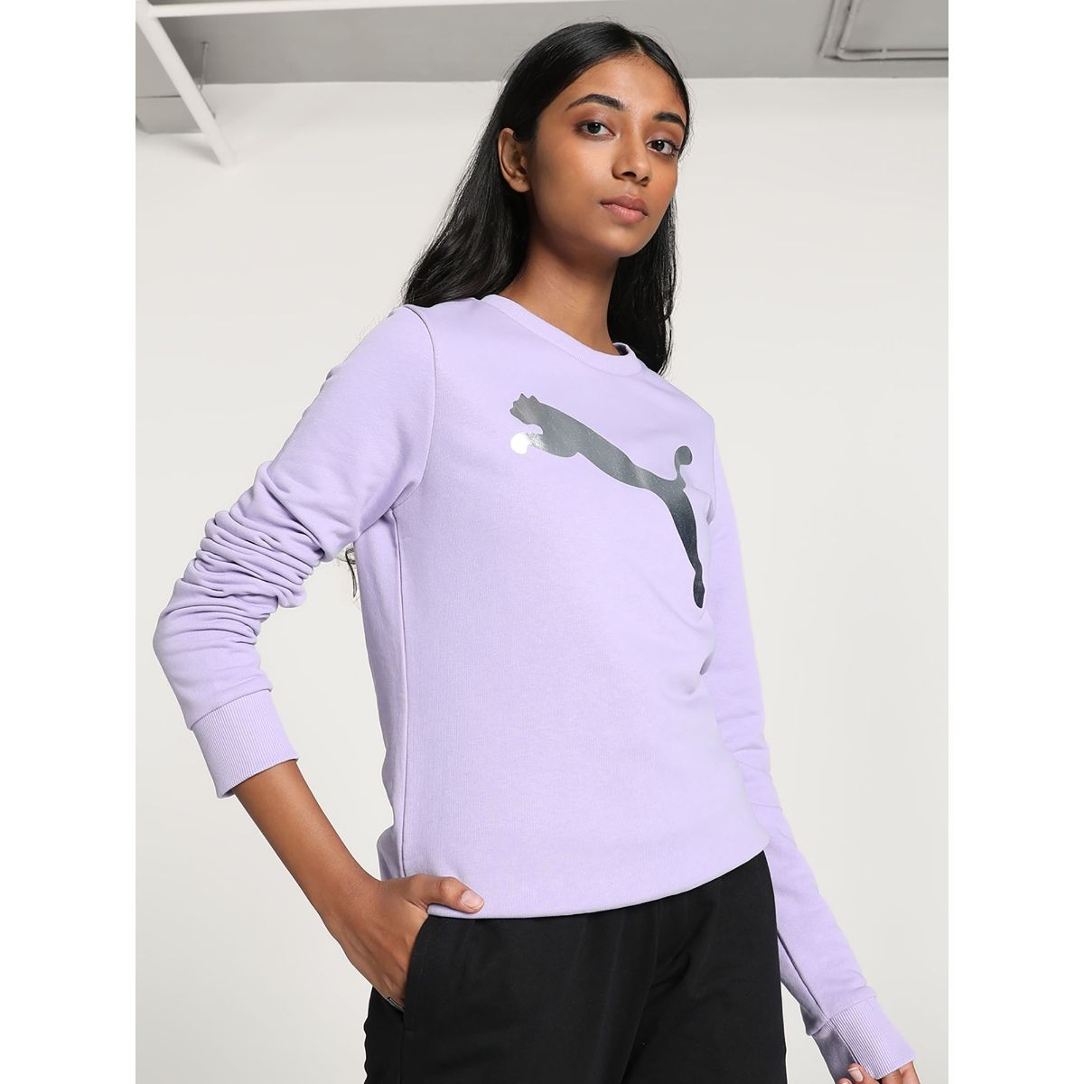 Buy Puma Logo Crew Women's Lavender Sweatshirt Online