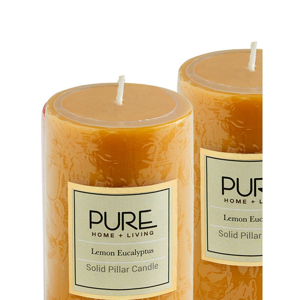 Buy Pure Home + Living Mustard Set of 2 Solid Pillar Candle Online
