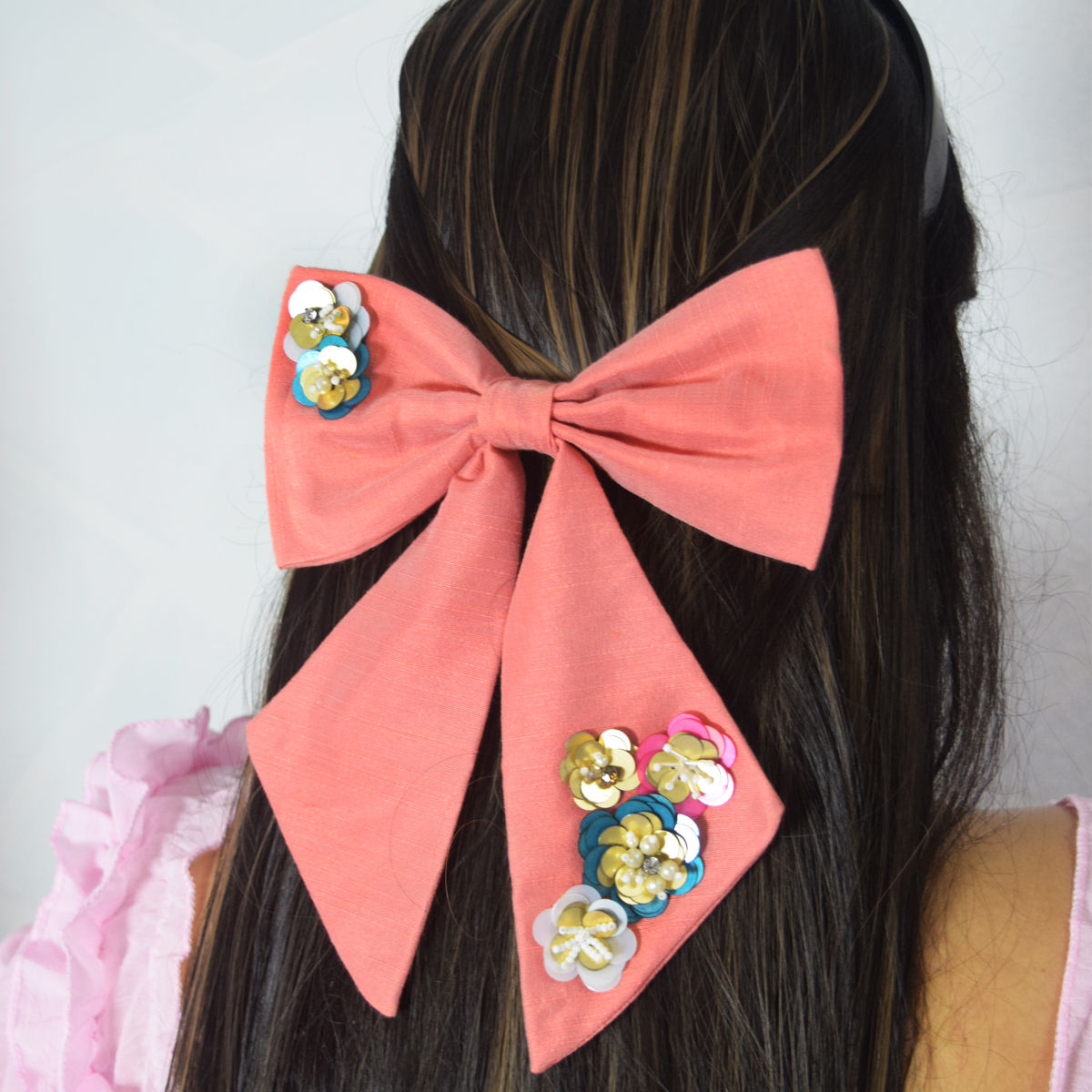 Buy Soho Boho Studio Floral Fiesta Pigtail Hair bow Online