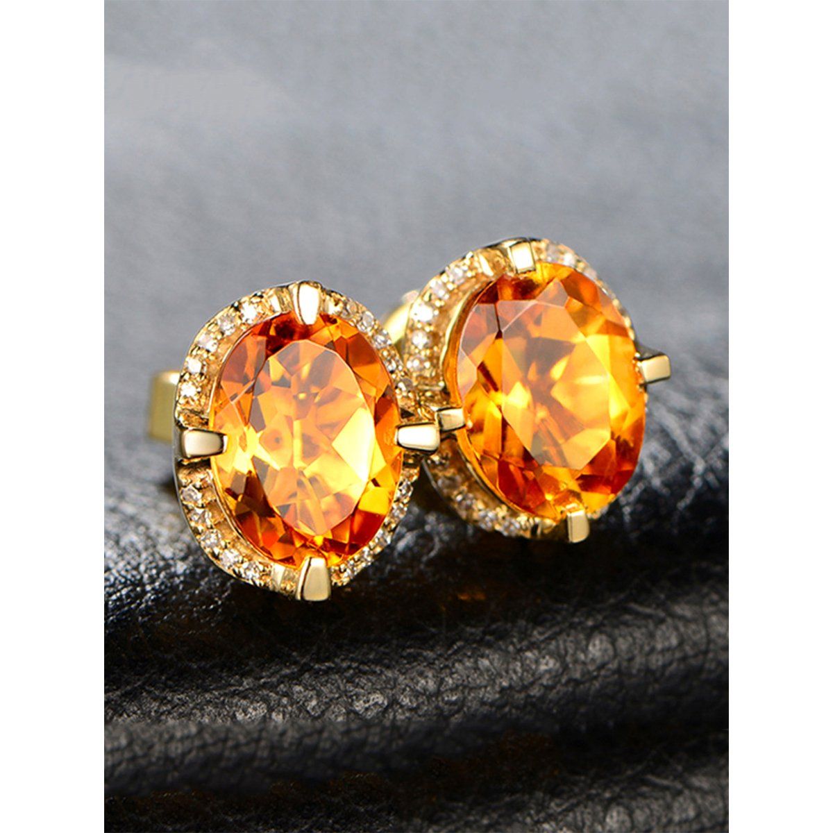 Buy Yellow Chimes Yellow Crystal Studded Gold-toned Glamour Spark Stud ...