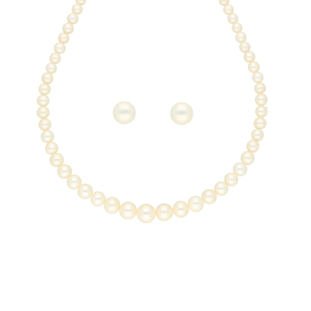 Buy Sri Jagdamba Pearls Single Line Round Pearl Necklace Set Online