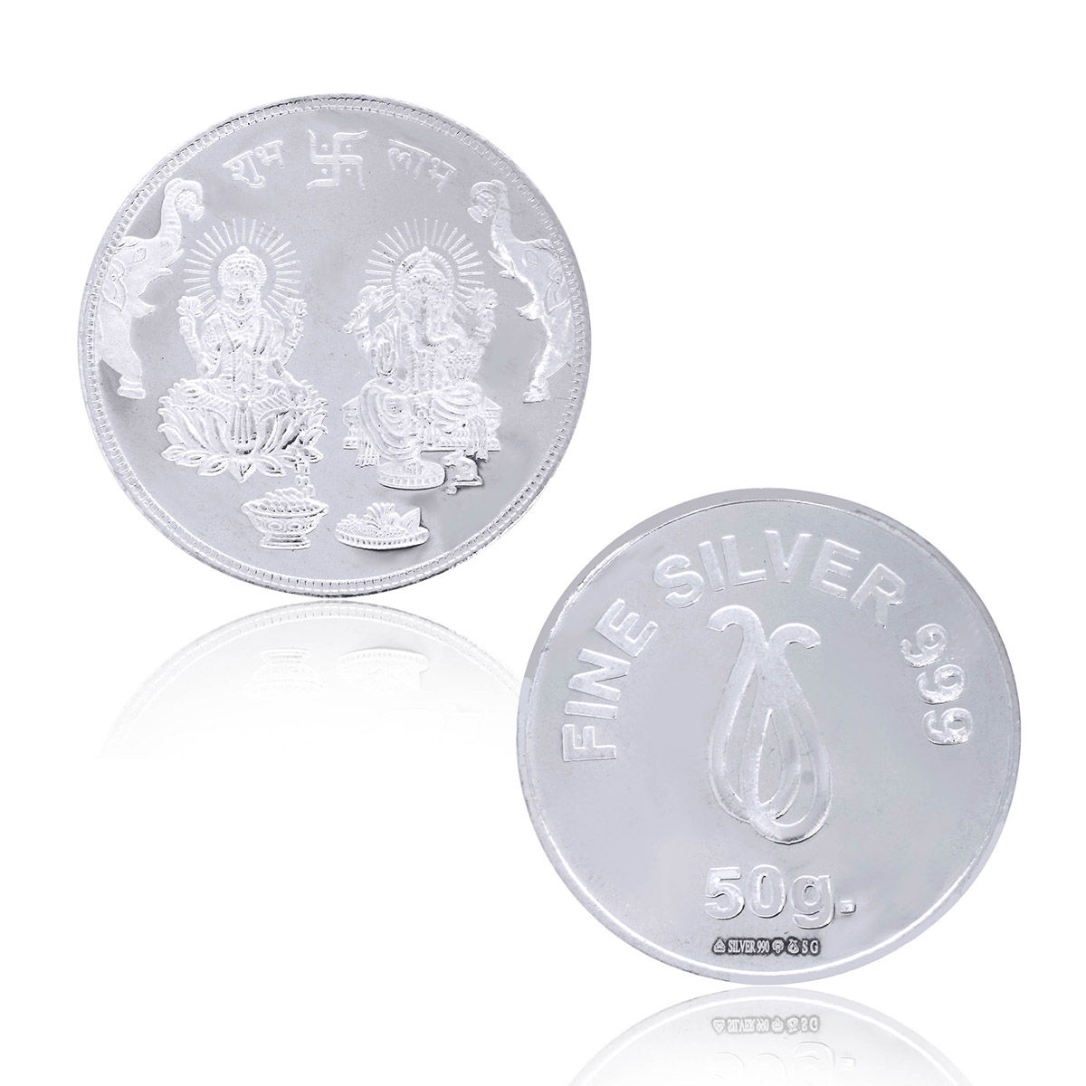 Buy Senco 50 g Laxmi-Ganesh -999 Pure Silver Precious Coin Online