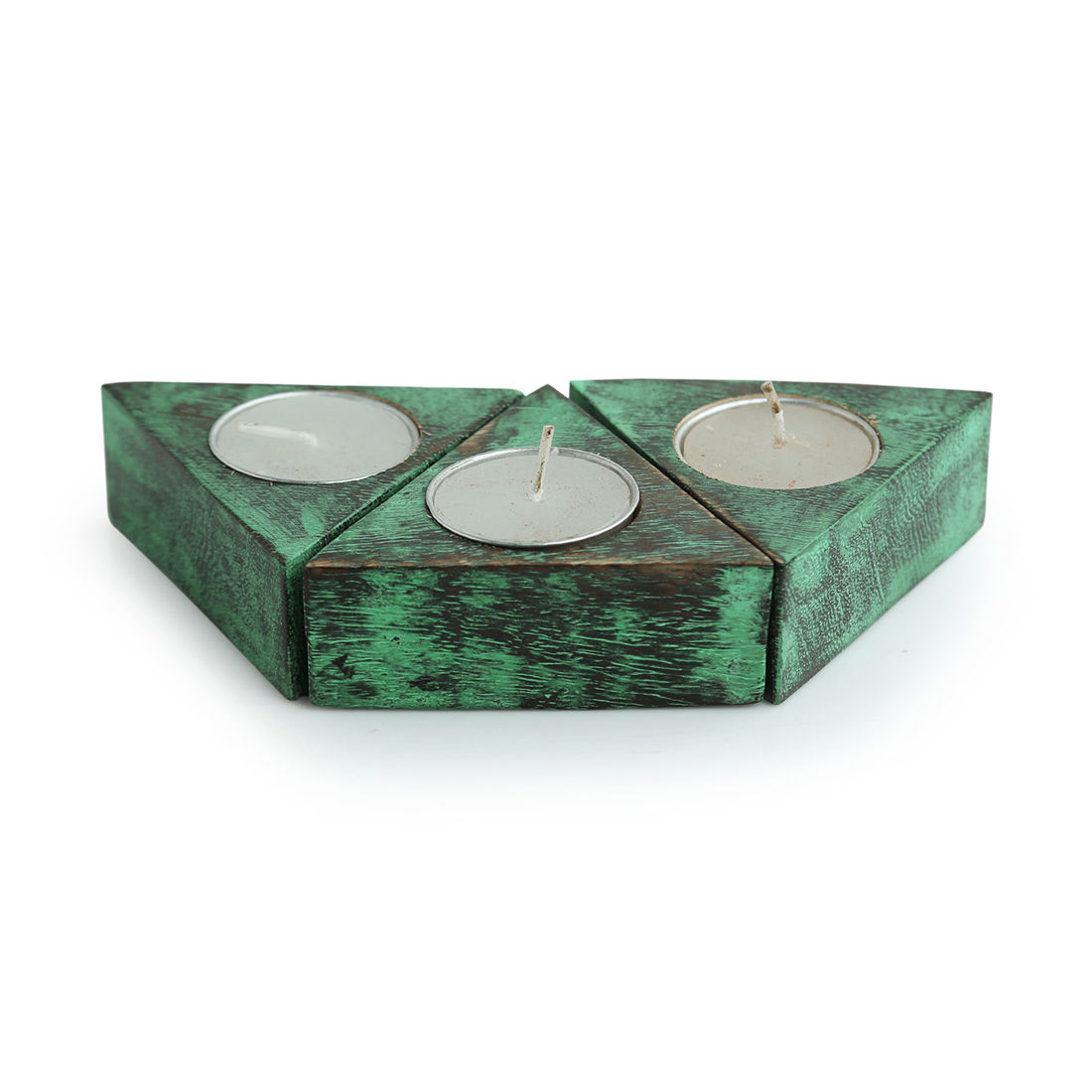 Buy ExclusiveLane Rustic Triangles' Antique Finish Tea Light Holders In ...