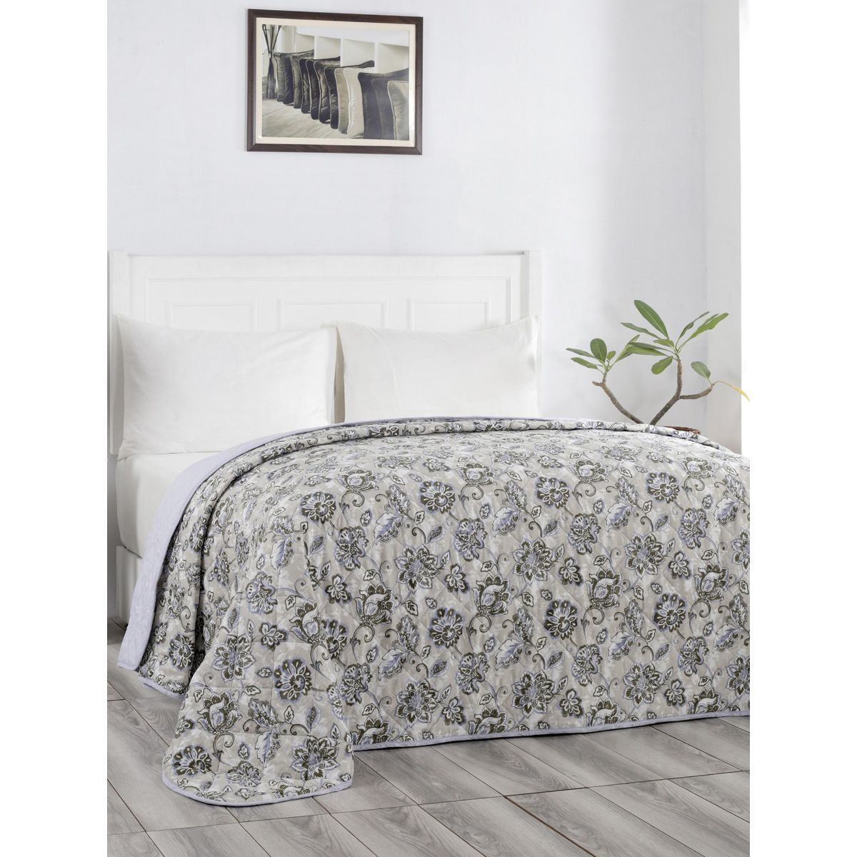 Buy Maspar Hermosa 100GSM Giardino Croline Cotton Blue Quilted Machine ...