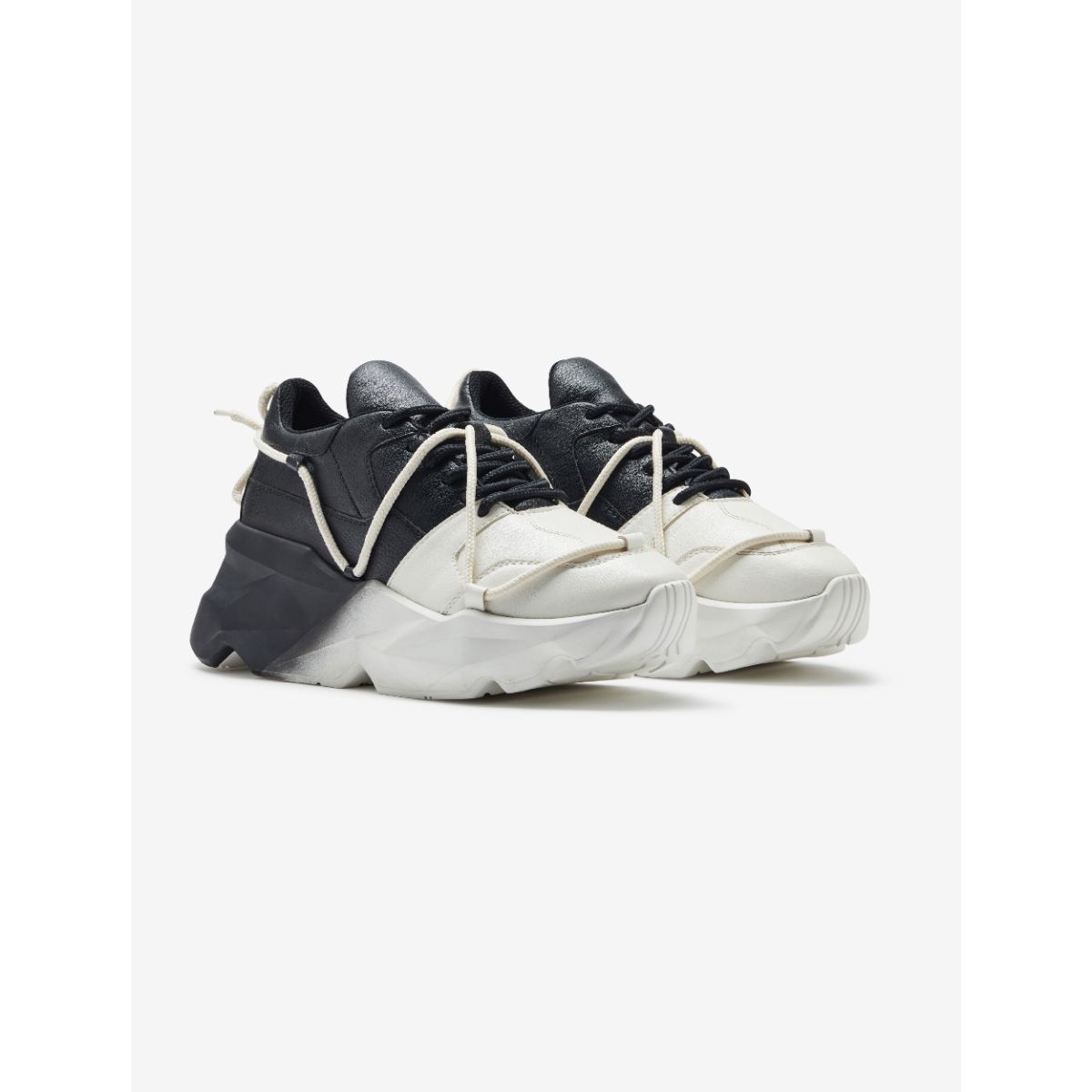 Buy 7-10 713 Black & White Spray Colorblock Chunky Sneakers Online