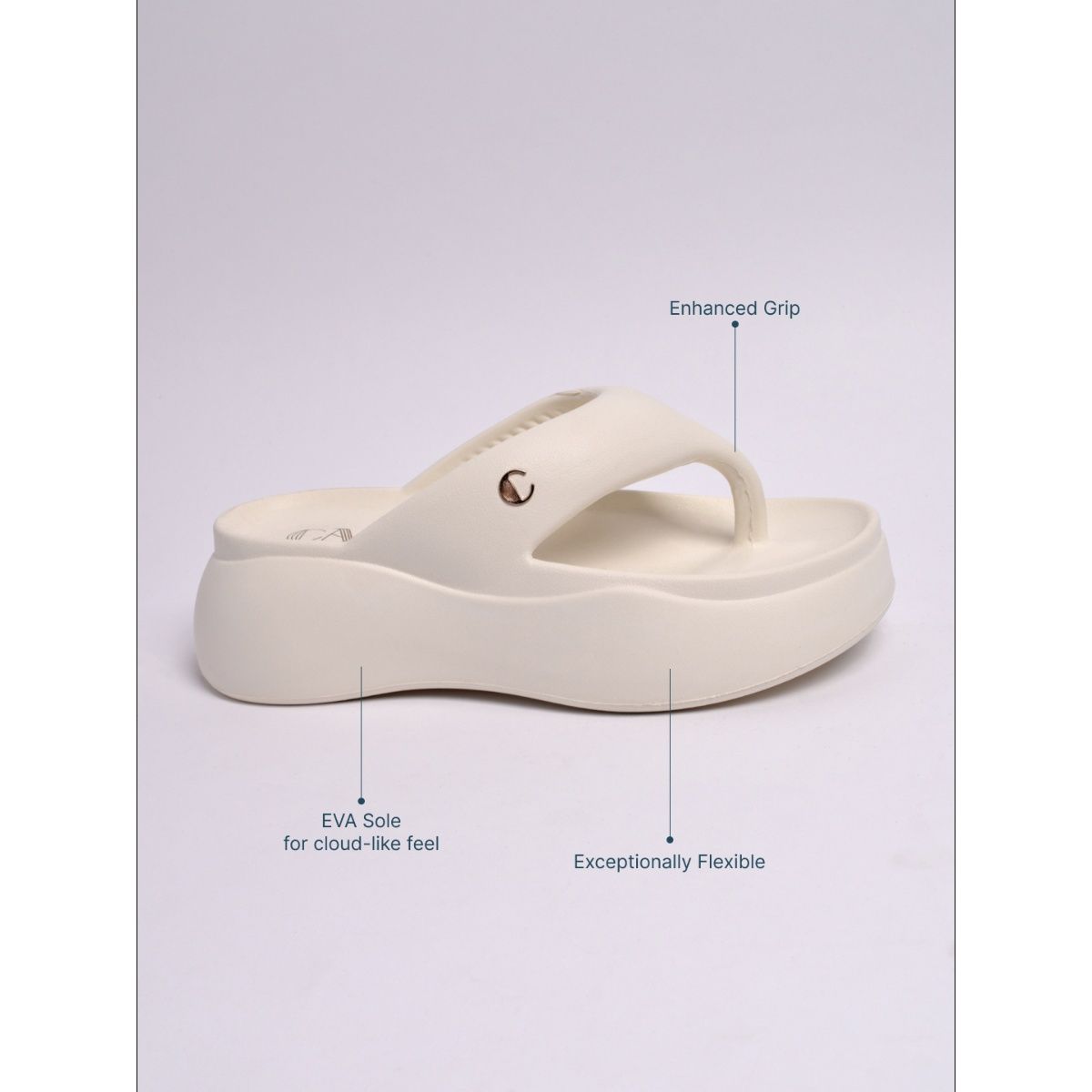 Buy THE CAI STORE Women Marshmallow White Thong Slides Online