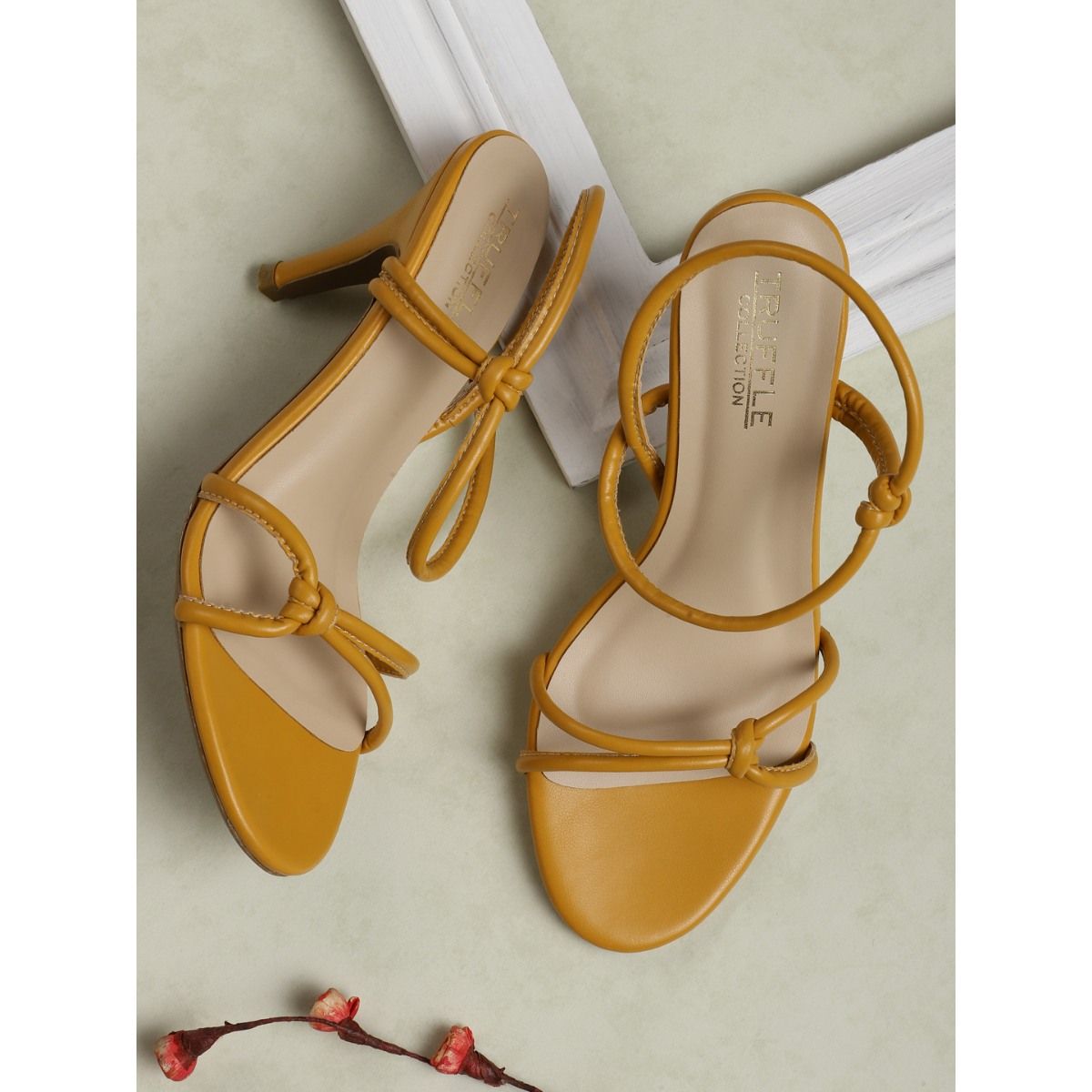 Truffle Collection Mustard Solid Heels: Buy Truffle Collection Mustard ...