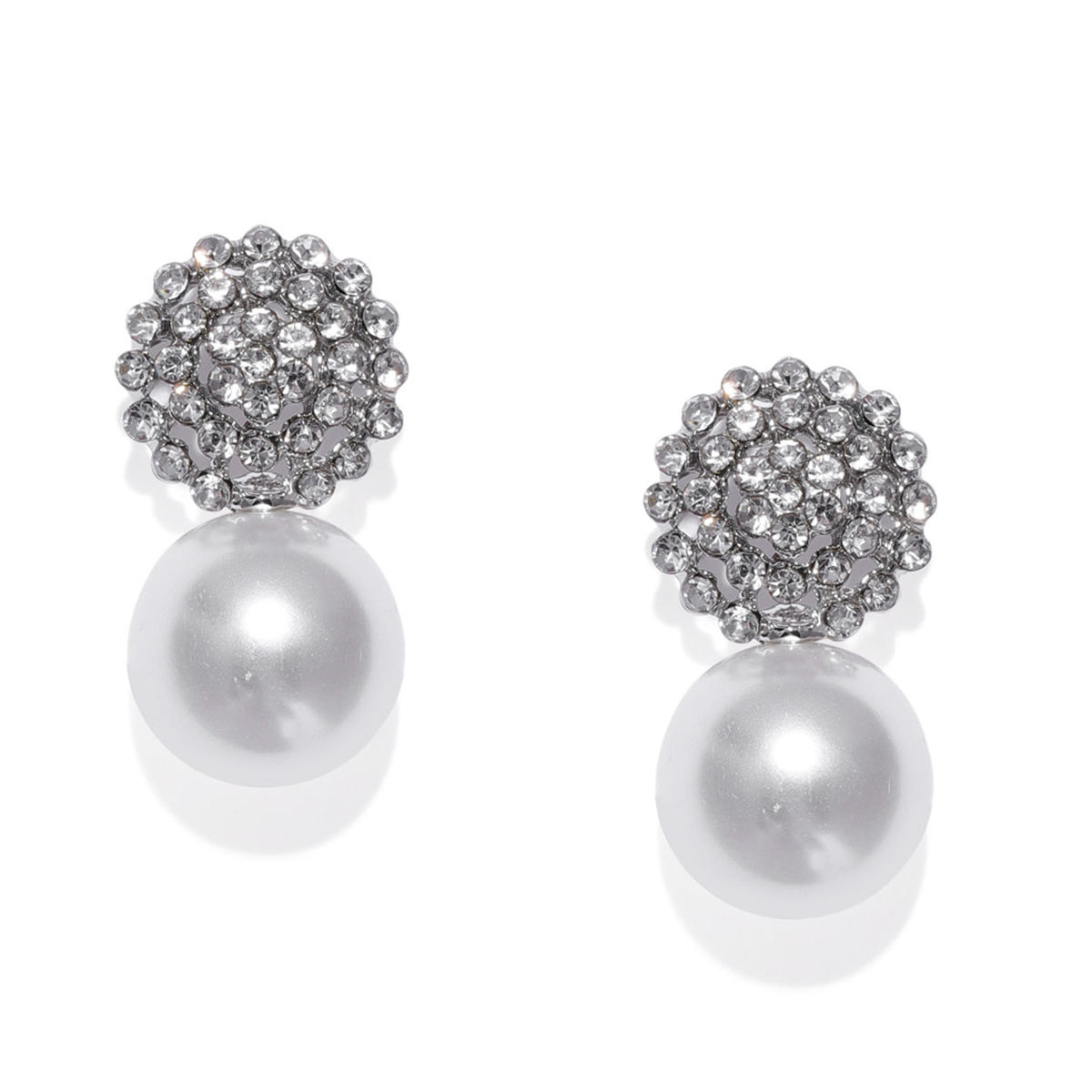 Toniq Silver-Toned Spherical Studs: Buy Toniq Silver-Toned Spherical ...