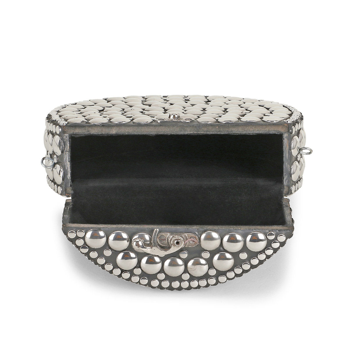 Anekaant Mosaic Silver Metal Polka Dot Mosaic Clutch: Buy Anekaant ...