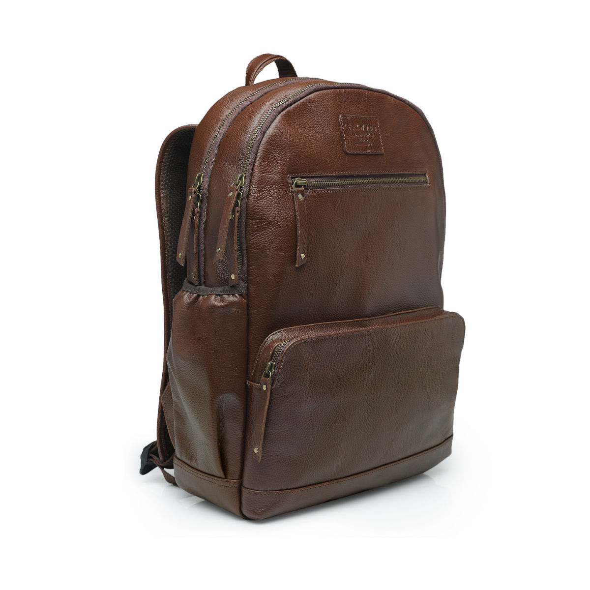 Buy Teakwood Unisex Brown Solid Medium Leather Backpack Online