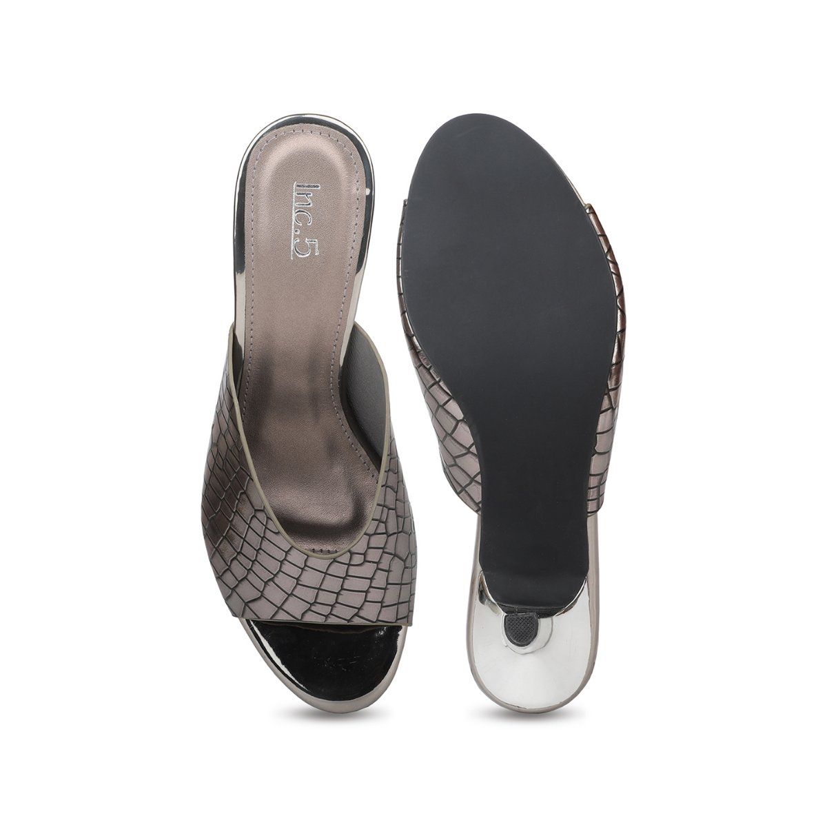 Buy Inc.5 Silver Wedding Spool Heels Online