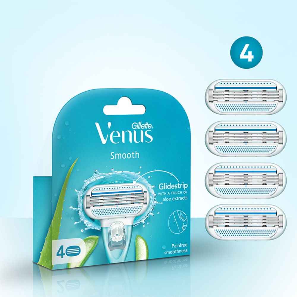 Gillette Venus Smooth Women Hair Removal Razor Blades Aloe Vera ...