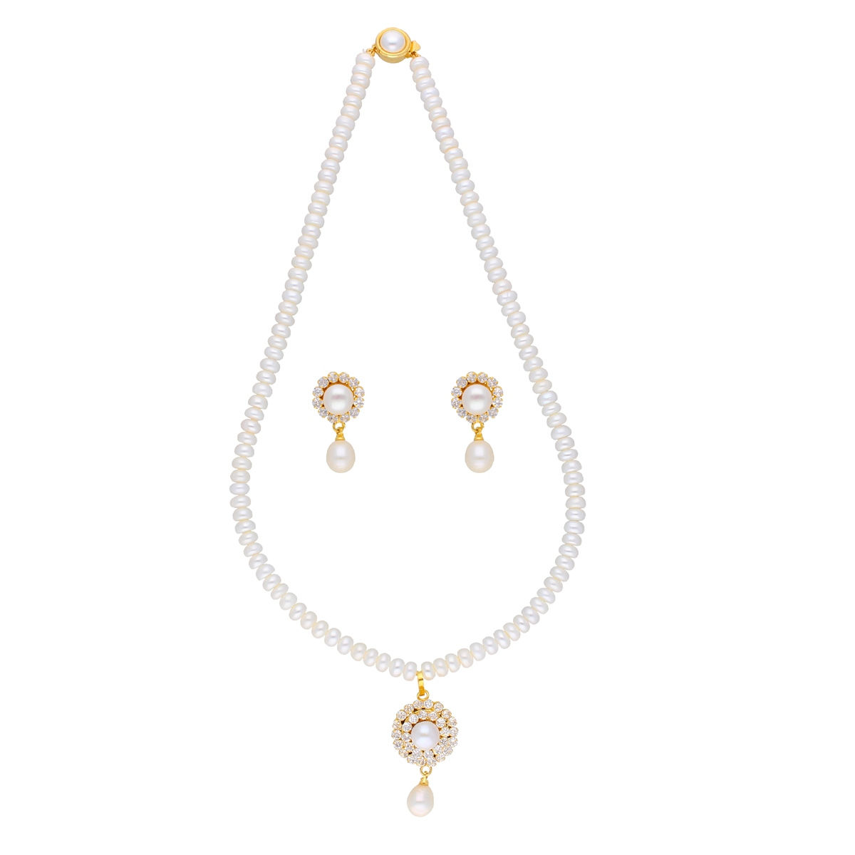 Buy Sri Jagdamba Pearls Royal Pearl Necklace Set Online