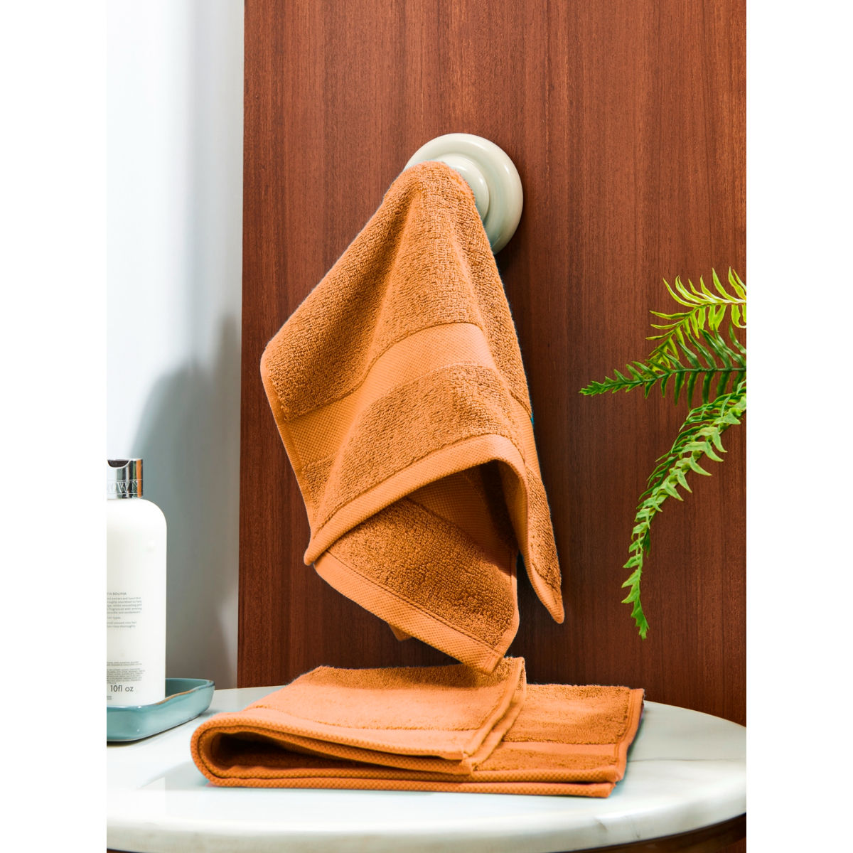 DDecor Live Beautiful Cotton Orange Hand Towel (Pack Of 2): Buy DDecor ...